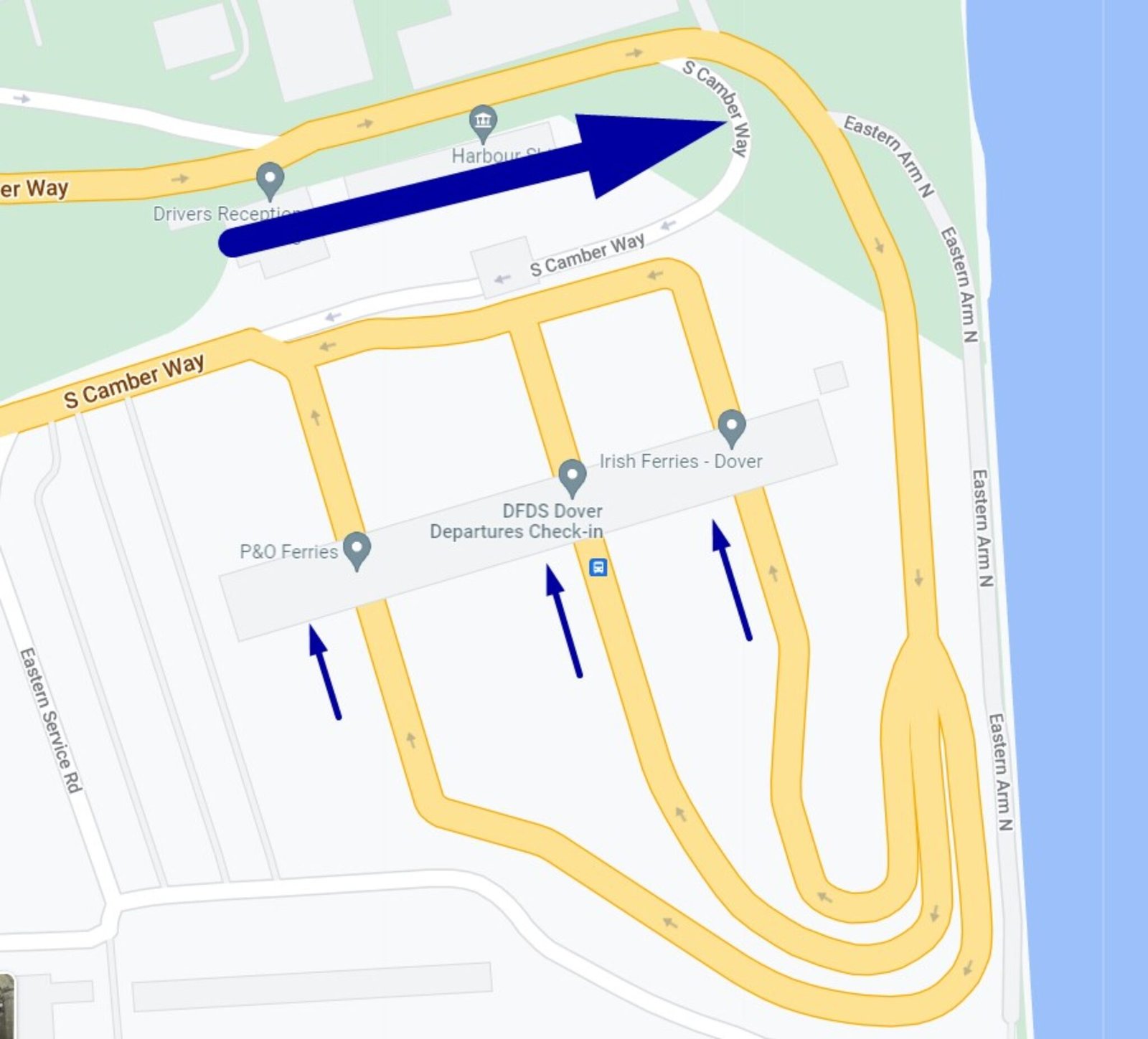 Eastern docks Dover Kent ct16 1ja - Map Ferry Dover.