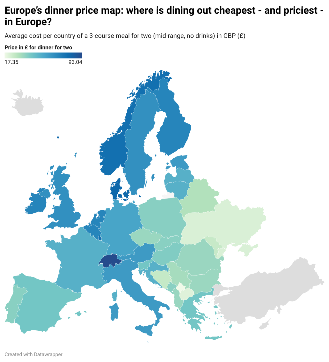 Europe’s dinner price map: where is dining out cheapest and priciest ...