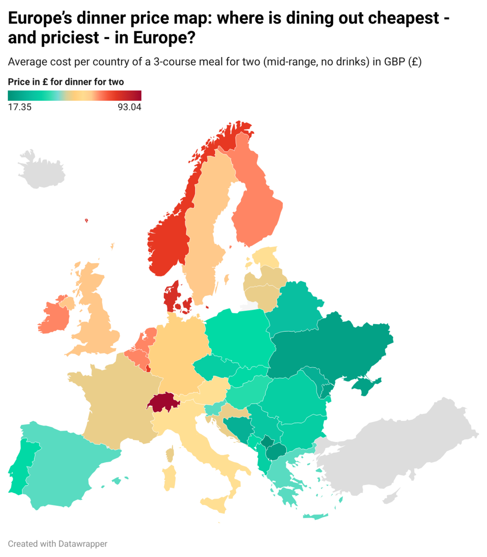 Europe’s dinner price map: where is dining out cheapest and priciest ...